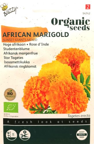 Marigold African Sunset Giants Mixed ORGANIC Seeds - Irish Plants Direct