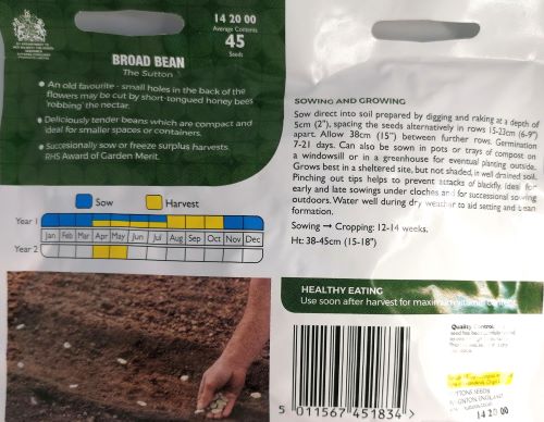 Broad Bean The Sutton Seed. - Irish Plants Direct